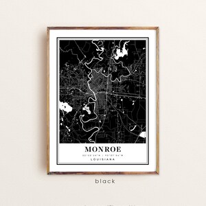 Monroe Louisiana Map Monroe LA Map Monroe City Map Monroe - Etsy