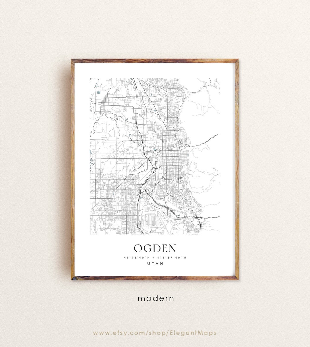 Ogden Utah Map, Ogden UT Map, Ogden City Print, Ogden Poster, Ogden Art ...