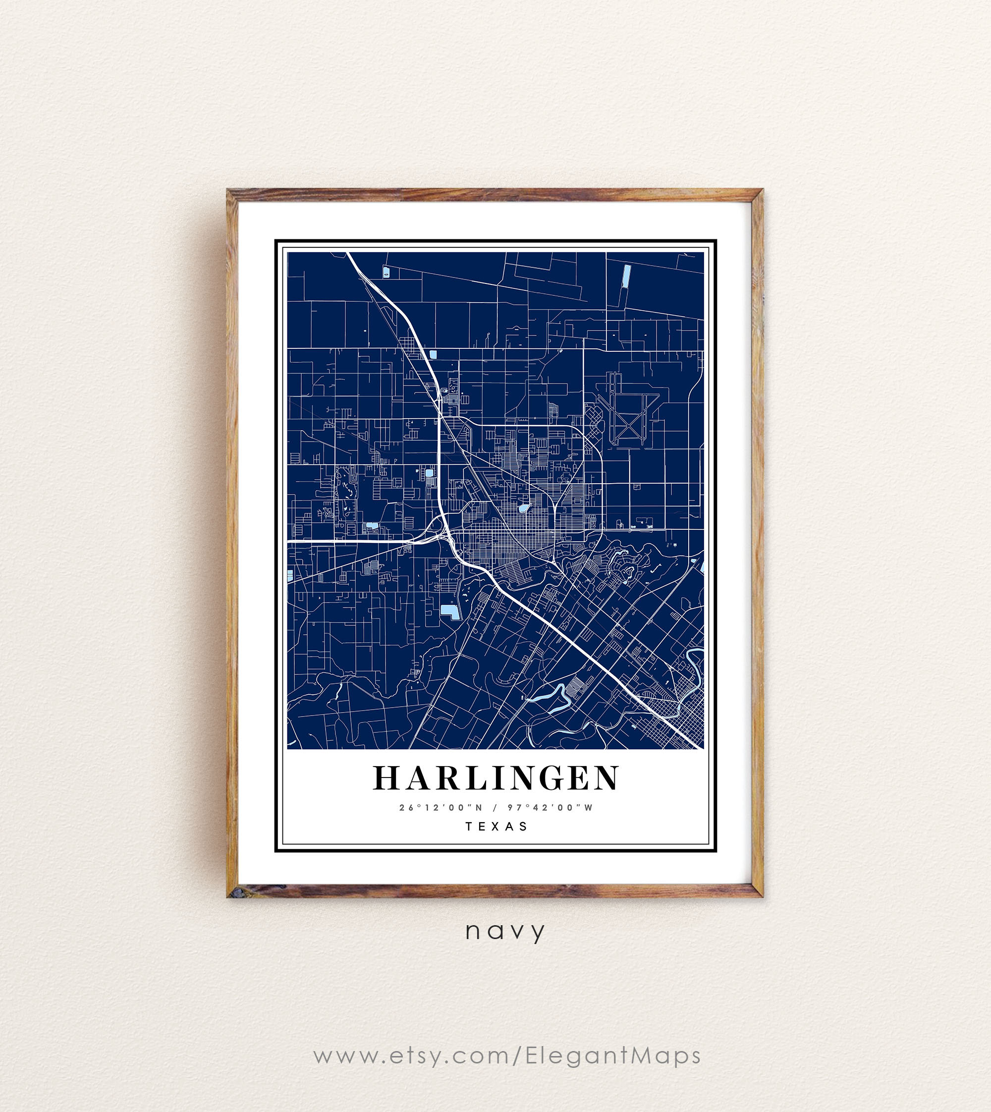 Harlingen Texas Map Harlingen TX Map Harlingen City Map - Etsy