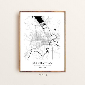Manhattan Kansas Map, Manhattan KS Map, Manhattan City Print, Manhattan ...