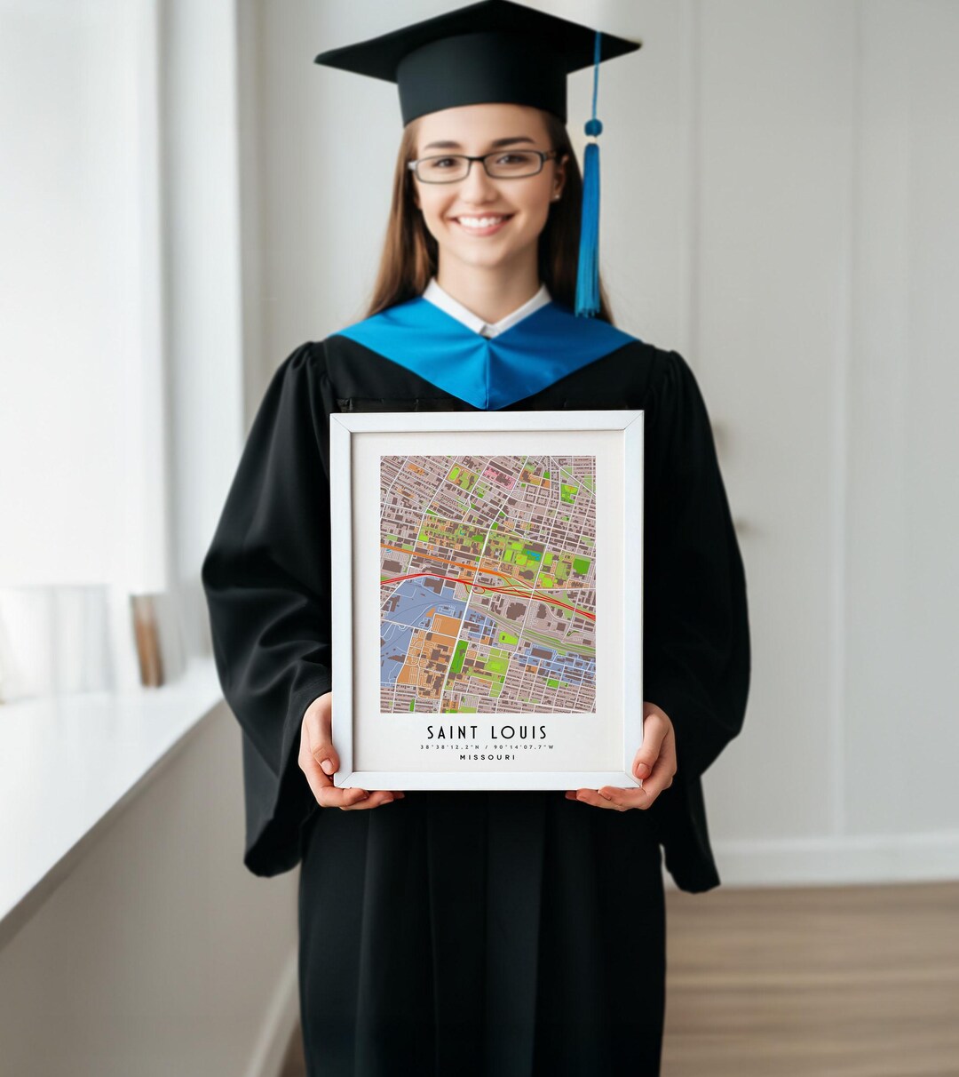 Saint Louis University Map Art Print: SLU Alumni Gift, St. Louis MO ...