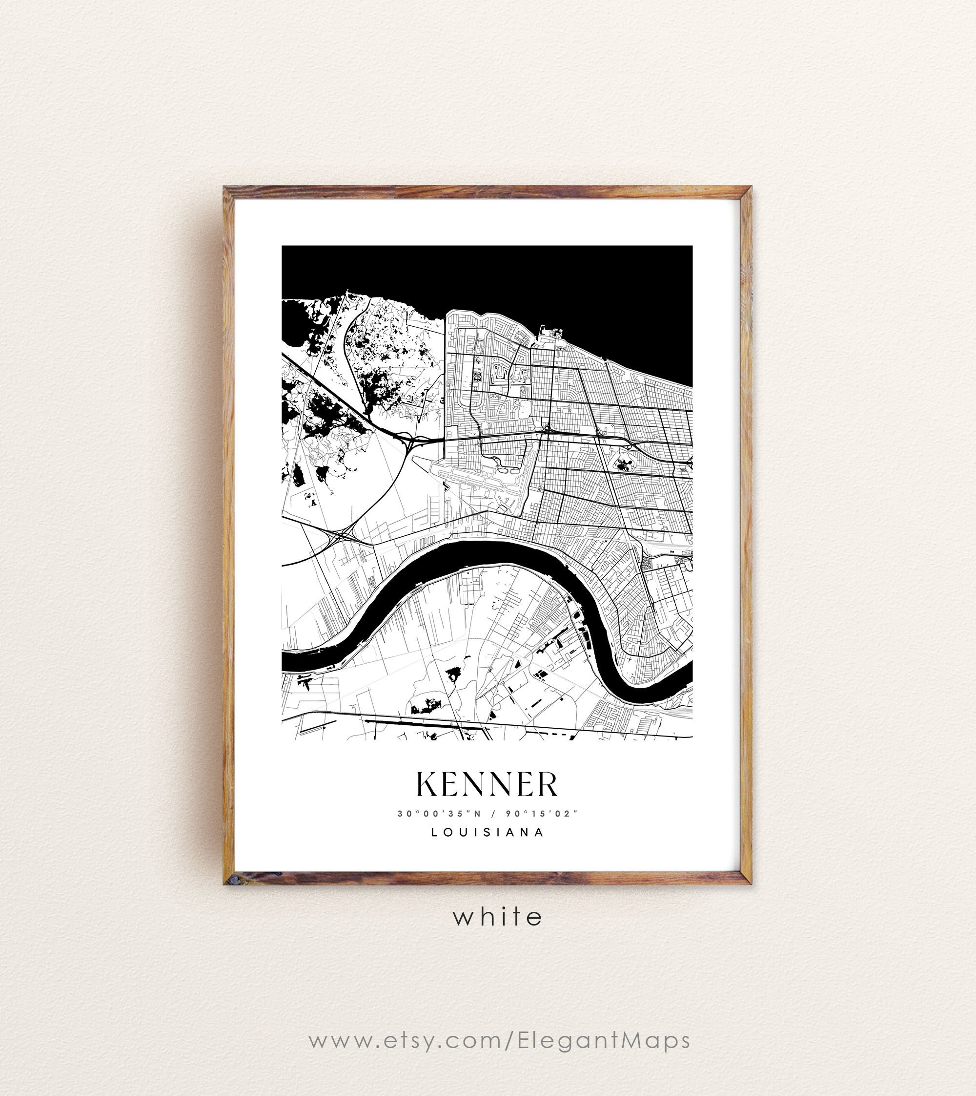 Kenner Louisiana Map Kenner LA Map Kenner City Print Kenner - Etsy