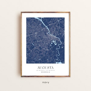 Augusta Georgia Map, Augusta GA Map, Augusta City Print, Augusta Poster ...