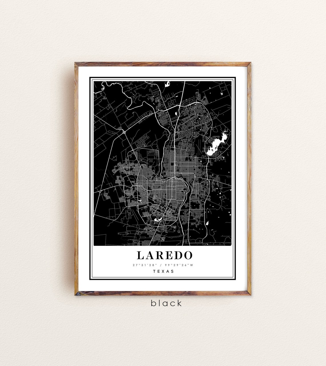 Laredo Texas map Laredo TX map Laredo city map Laredo | Etsy