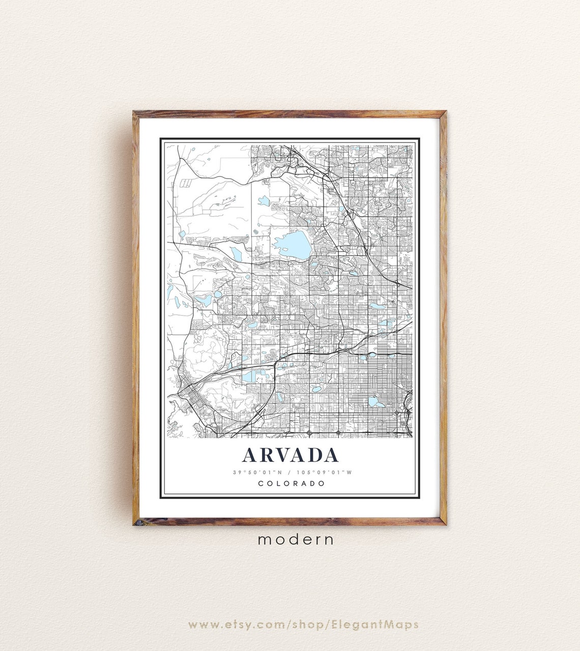 Arvada Colorado map Arvada CO map Arvada city map Arvada | Etsy