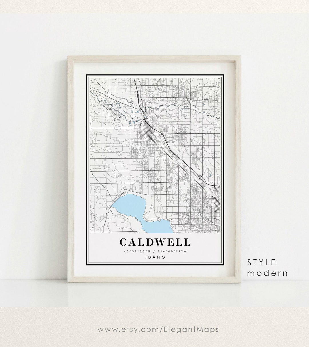 Caldwell Idaho Map Caldwell ID Map Caldwell City Map - Etsy