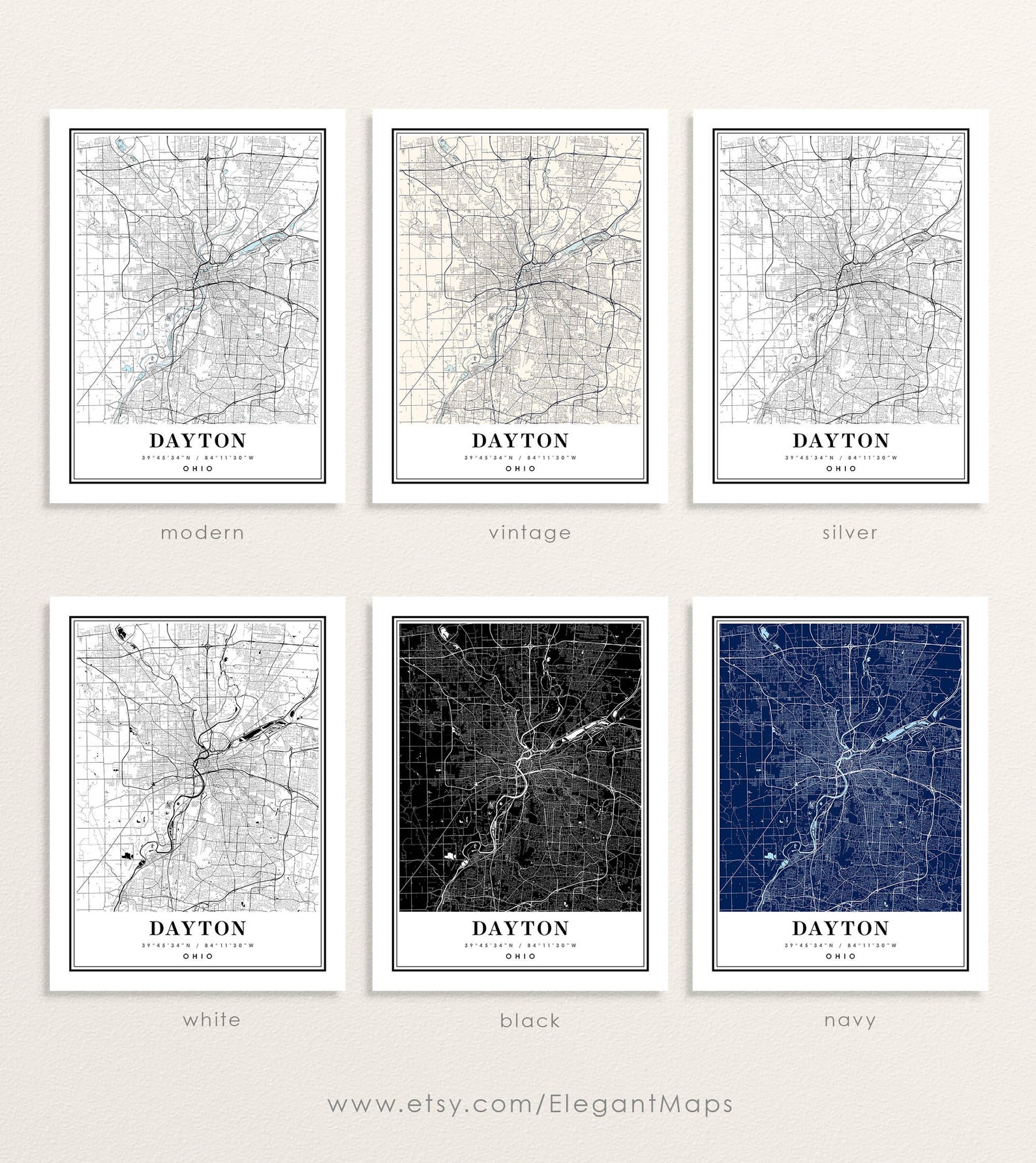 Dayton Ohio Map Dayton OH Map Dayton City Map Dayton Print - Etsy
