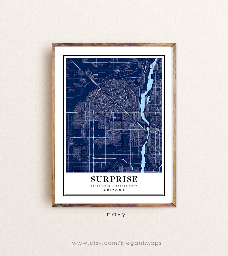 Surprise Arizona Map Surprise AZ Map Surprise City Map - Etsy
