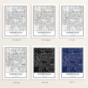 Naperville Illinois map Naperville IL map Naperville city | Etsy