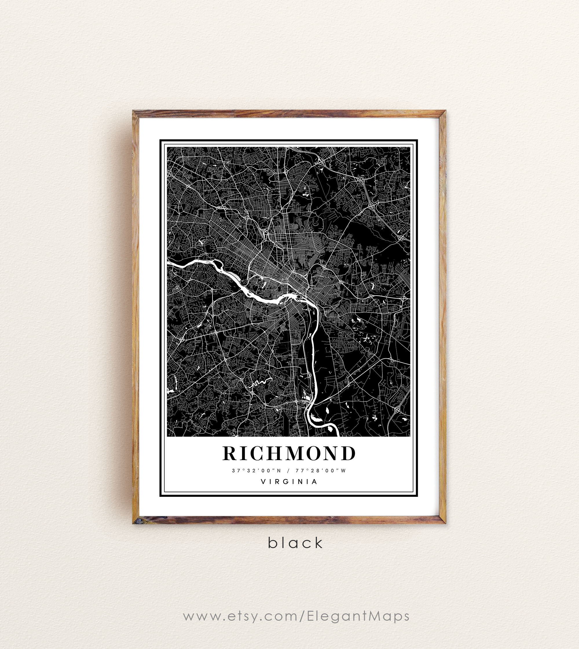 Richmond Virginia Map Richmond VA Map Richmond City Map - Etsy