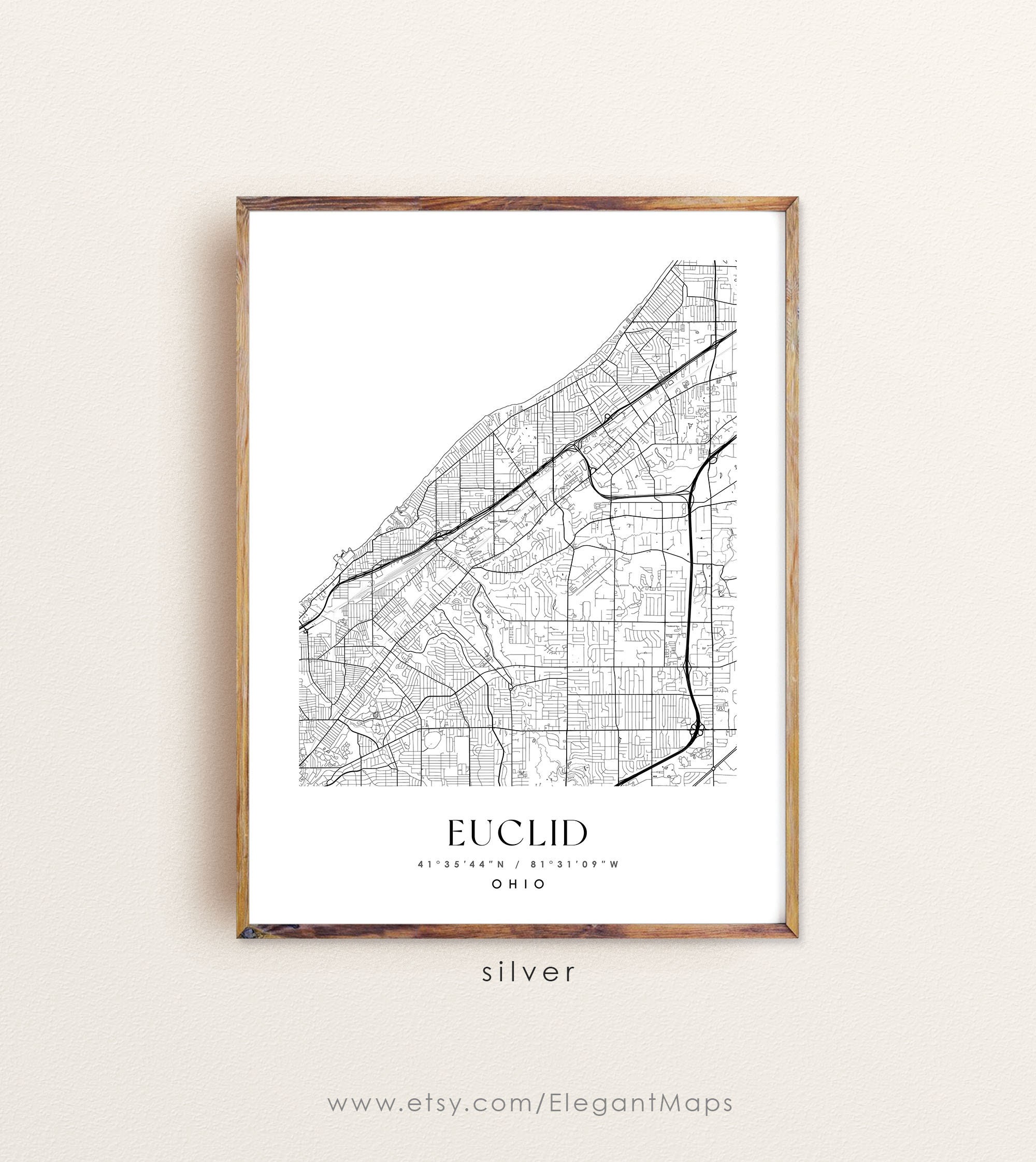 Euclid Ohio Map Euclid OH Map Euclid City Print Euclid - Etsy