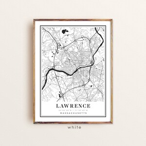 Lawrence Massachusetts map Lawrence MA map Lawrence city | Etsy