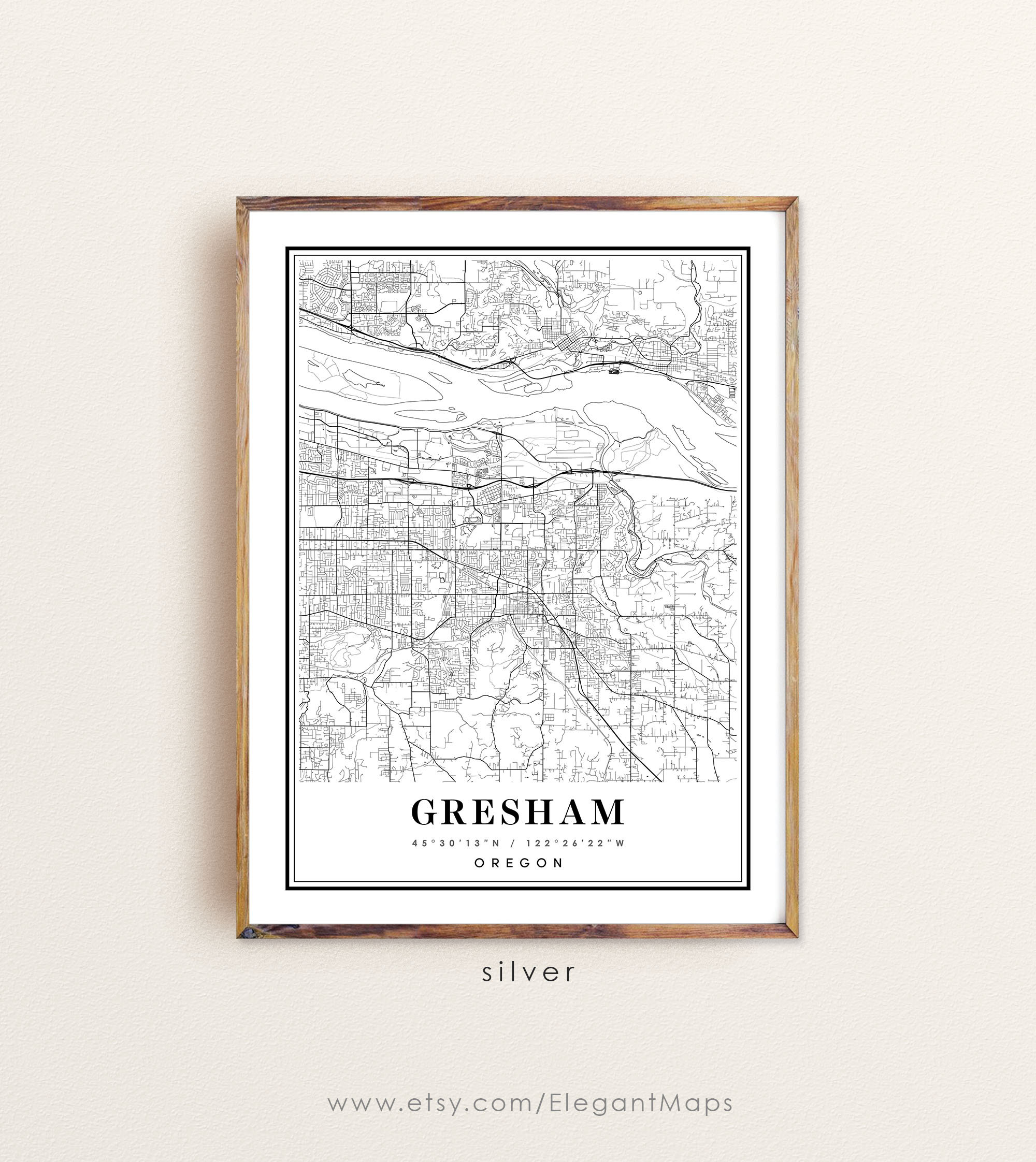 Gresham Oregon Map Gresham OR Map Gresham City Map Gresham | Etsy