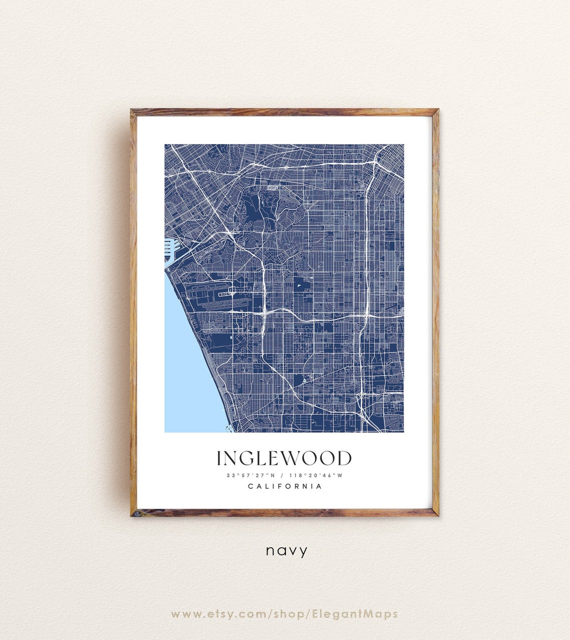 Inglewood California Map Inglewood CA Map Inglewood City - Etsy