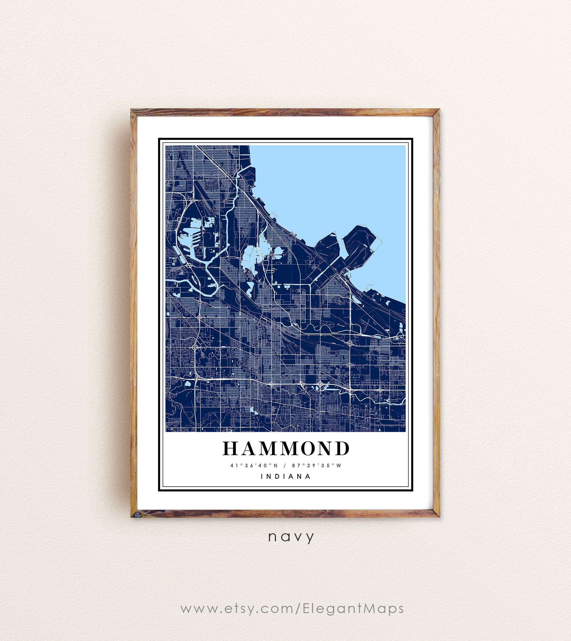 Hammond Indiana Map Hammond IN Map Hammond City Map Hammond - Etsy