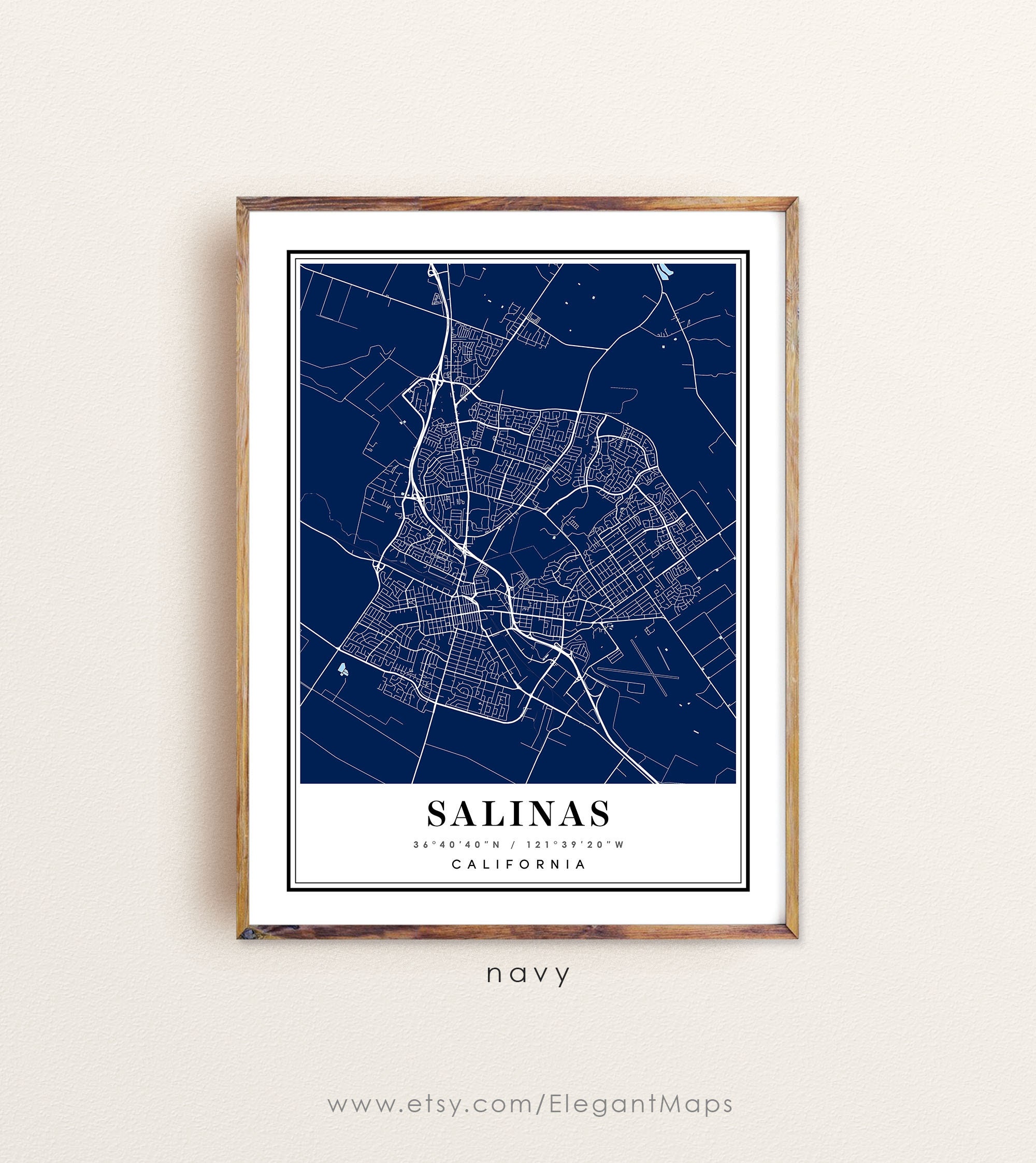 Salinas California Map Salinas CA Map Salinas City Map | Etsy