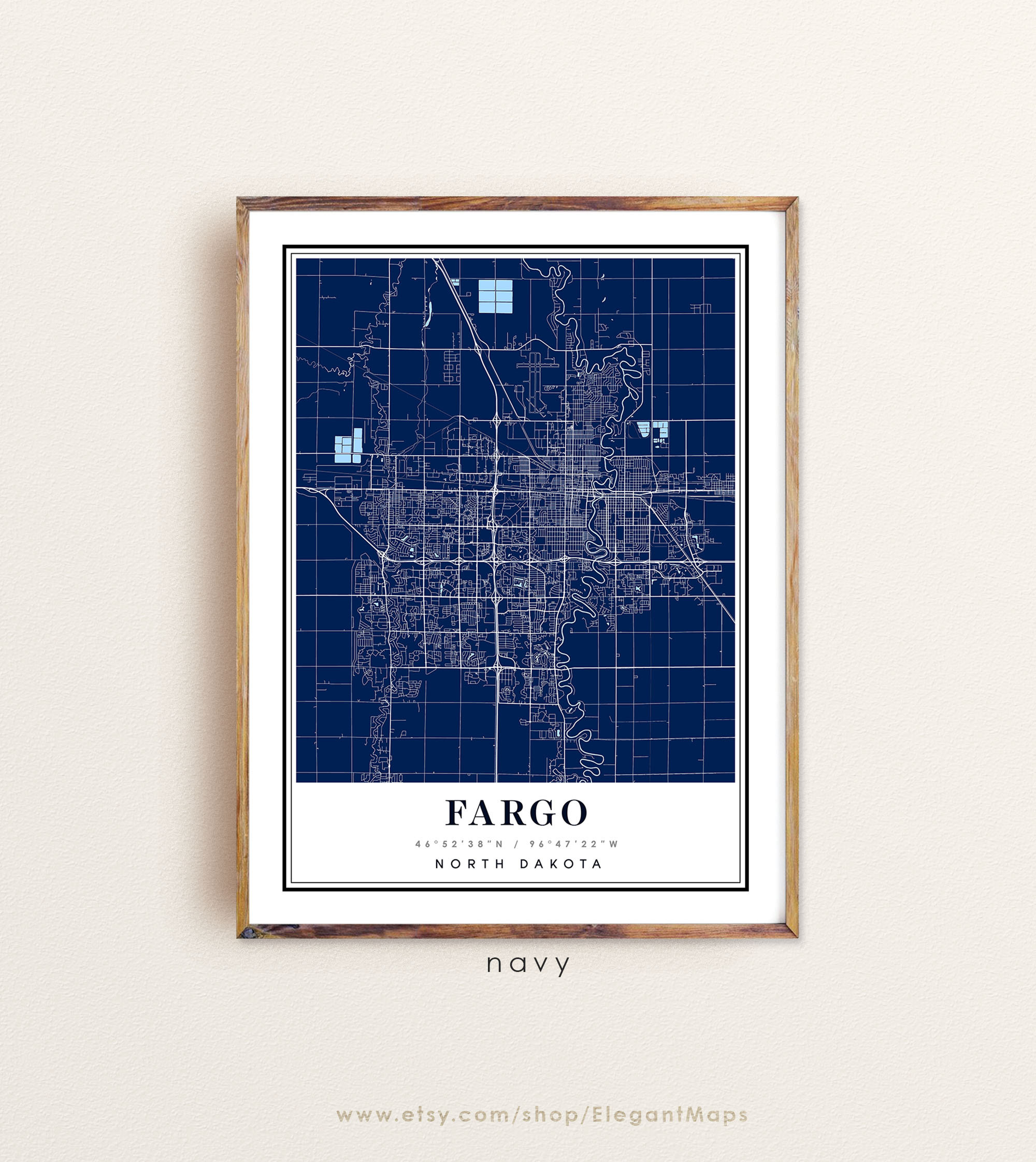 Fargo North Dakota map Fargo ND map Fargo city map Fargo | Etsy