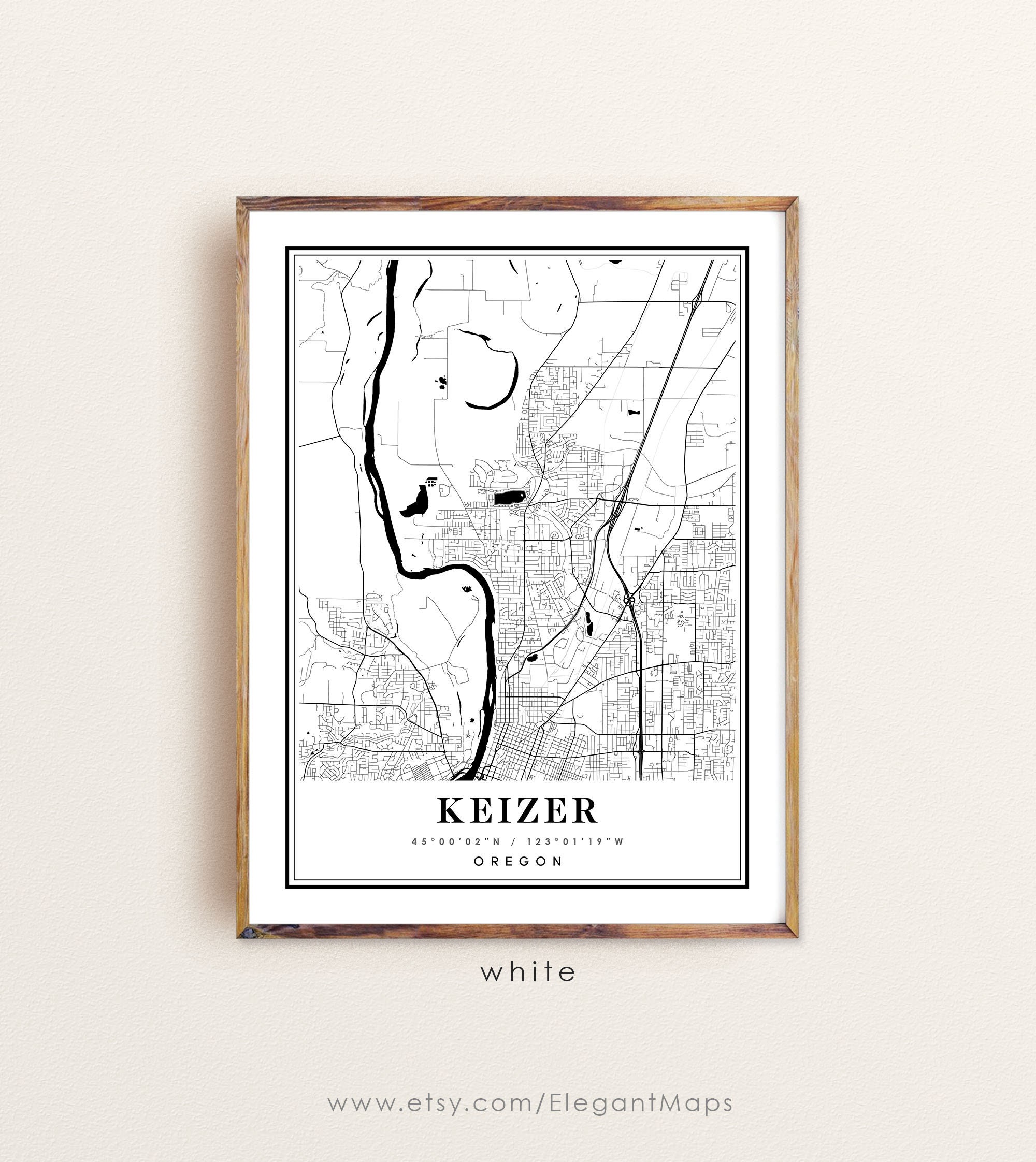 Keizer Oregon Map Keizer OR Map Keizer City Map Keizer - Etsy UK