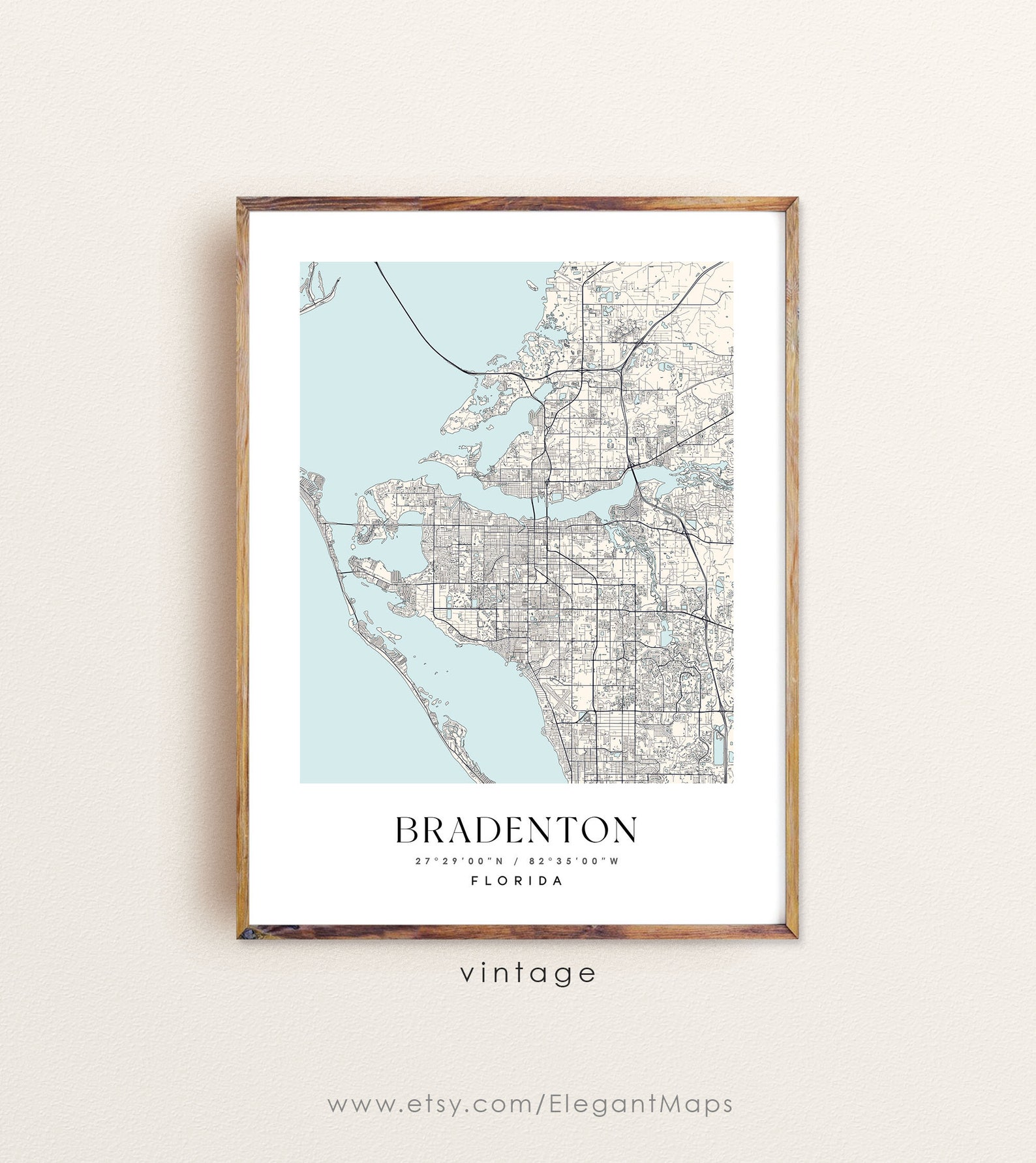 Bradenton Florida Map Bradenton FL Map Bradenton City Print - Etsy
