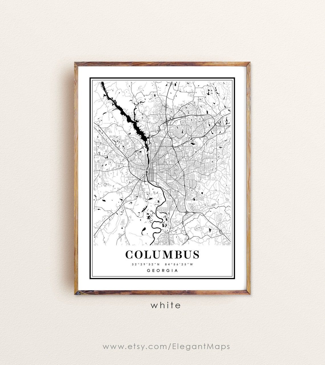 Columbus Georgia Map Columbus GA Map Columbus City Map - Etsy