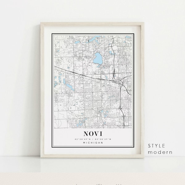 Novi Mi Map - Etsy