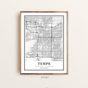 Tempe Arizona Map, Tempe AZ Map, Tempe City Map, Tempe Print, Tempe ...