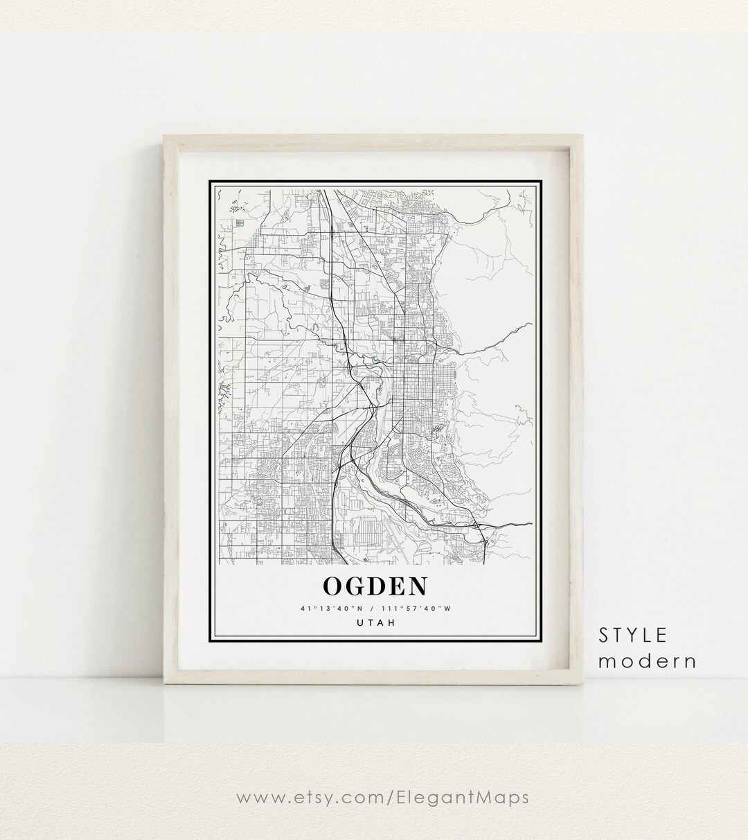 Mappa di Ogden Utah, mappa Ogden UT, mappa della città di Ogden, stampa ...