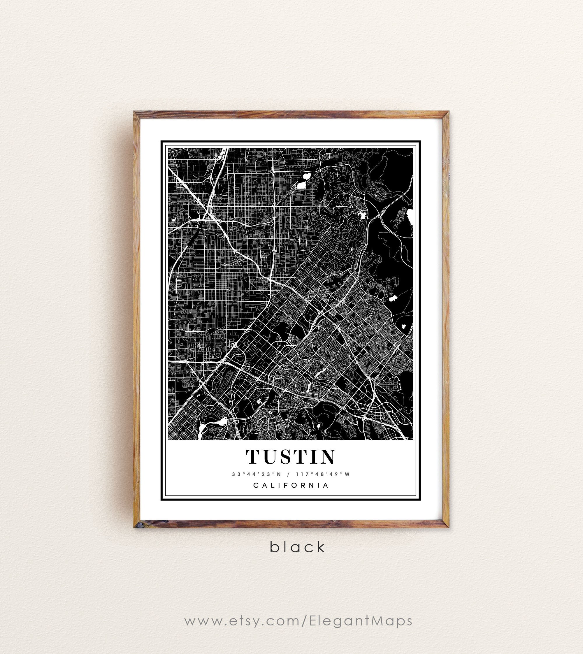Tustin California Map Tustin CA Map Tustin City Map Tustin | Etsy