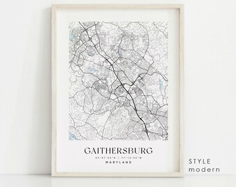 Old Gaithersburg MD Map 1879 Vintage Gburg Maryland Atlas - Etsy