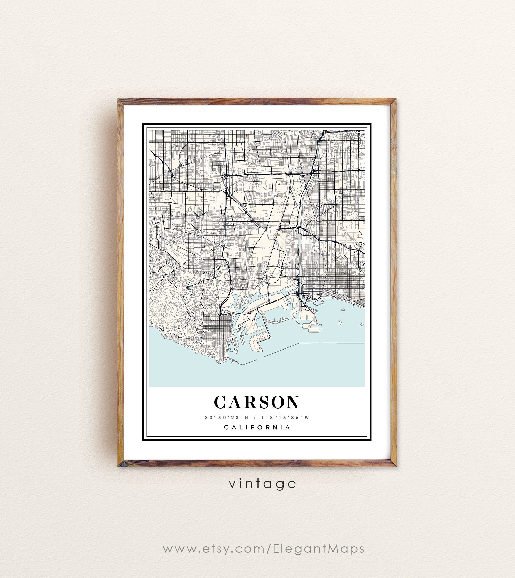 Carson California Map Carson CA Map Carson City Map Carson - Etsy
