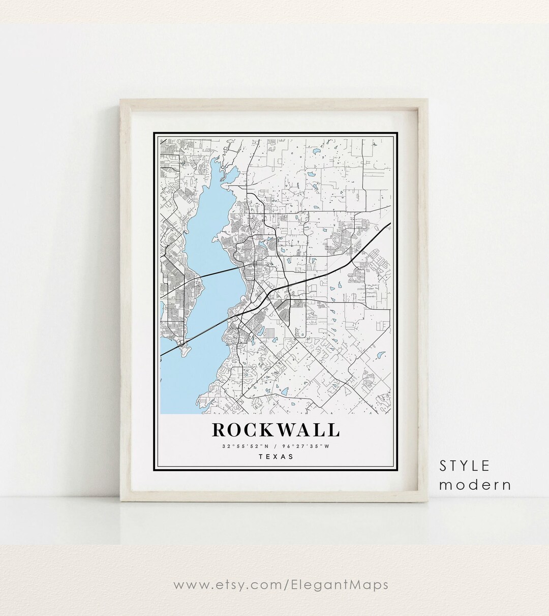 Rockwall Texas Map, Rockwall TX Map, Rockwall City Map, Rockwall Print ...