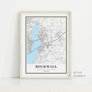Rockwall Texas Map Rockwall TX Map Rockwall City Map - Etsy