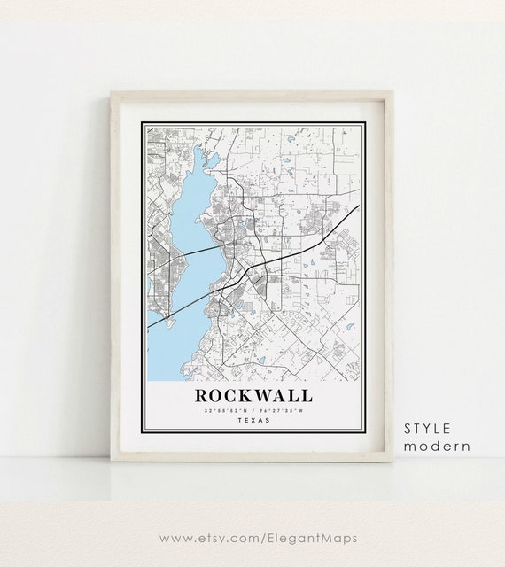 Rockwall Texas Map Rockwall TX Map Rockwall City Map - Etsy