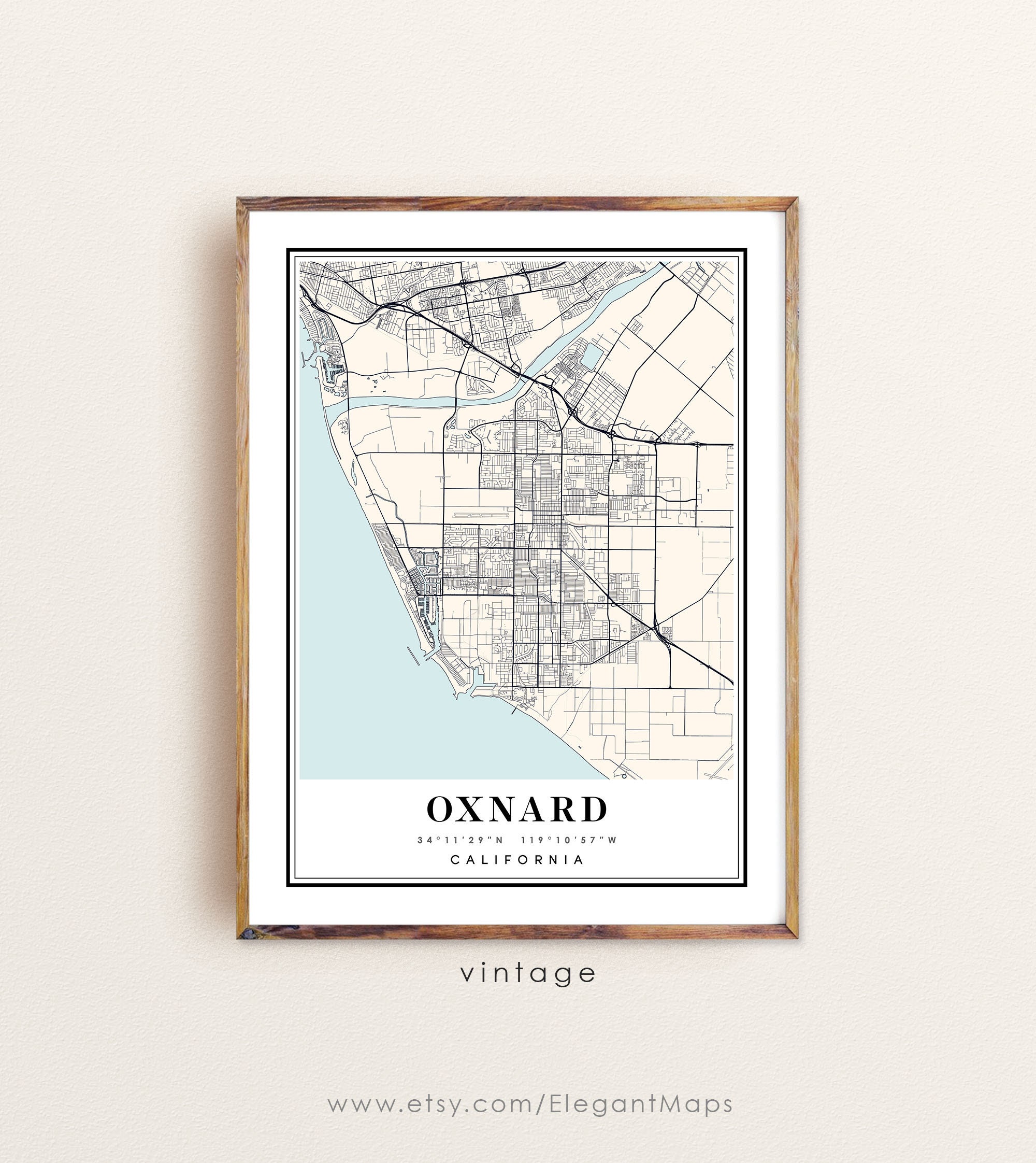 Oxnard California Map Oxnard CA Map Oxnard City Map Oxnard | Etsy