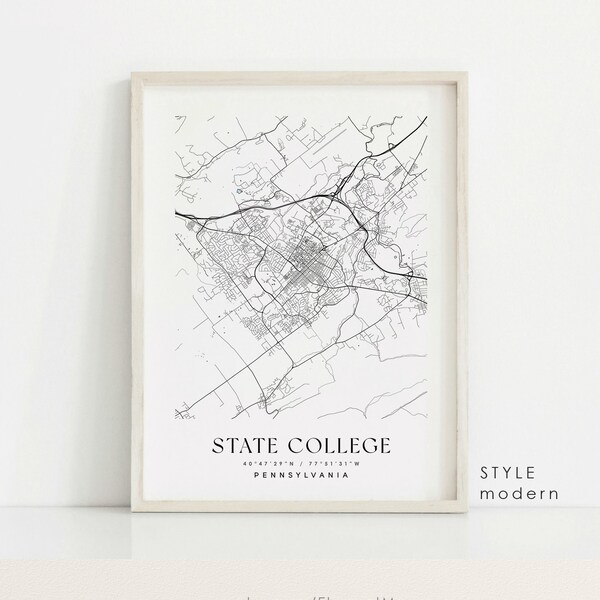 Map of State College - Etsy
