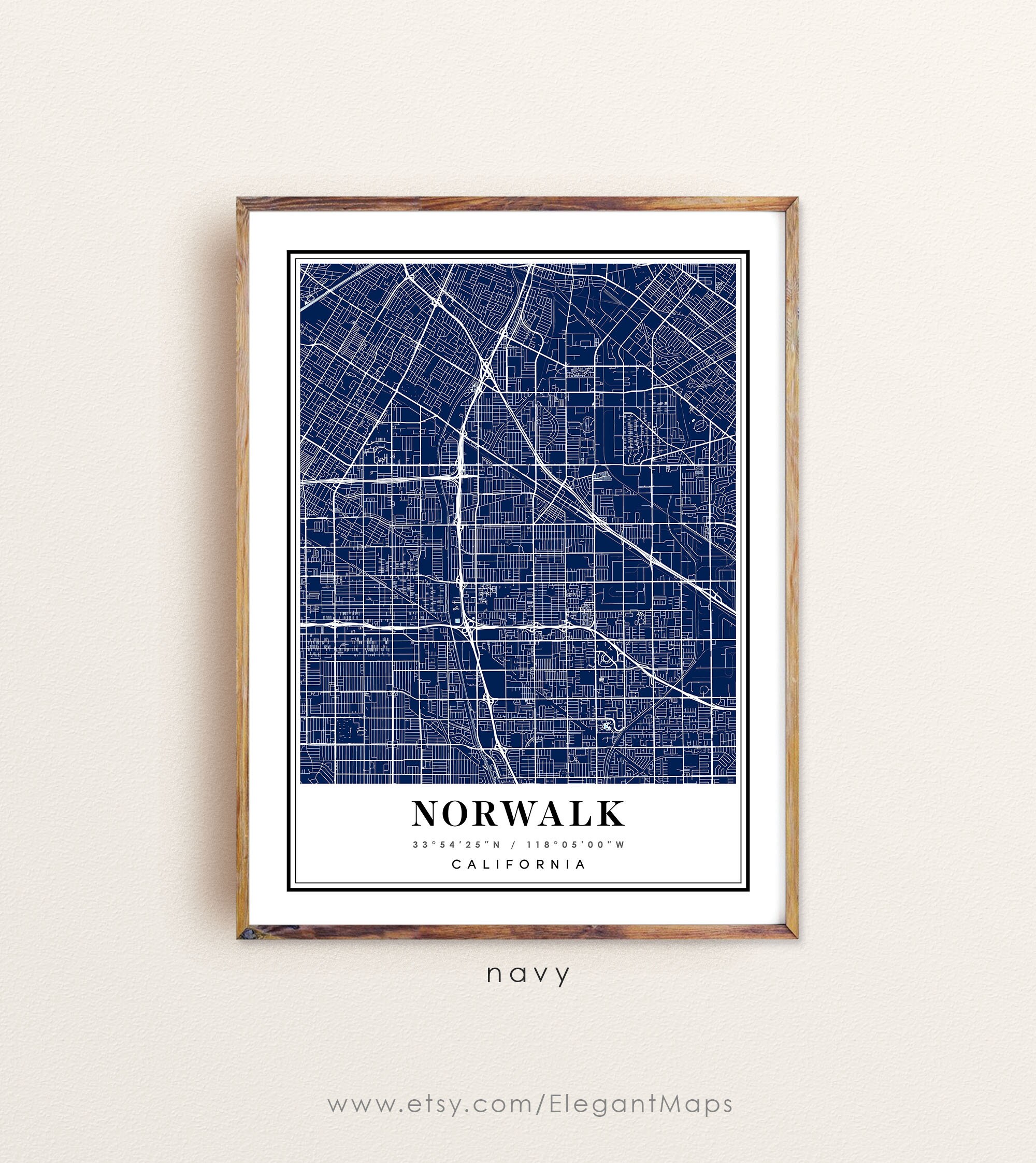Norwalk California Map Norwalk CA Map Norwalk City Map | Etsy