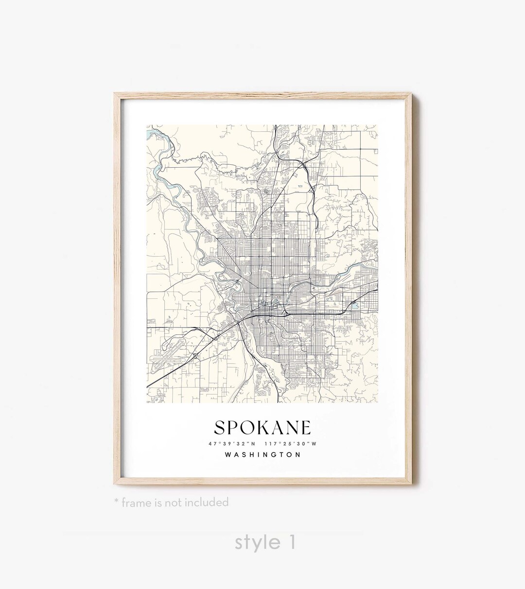 Spokane City Map Poster: A Stylish and Detailed Depiction of - Etsy