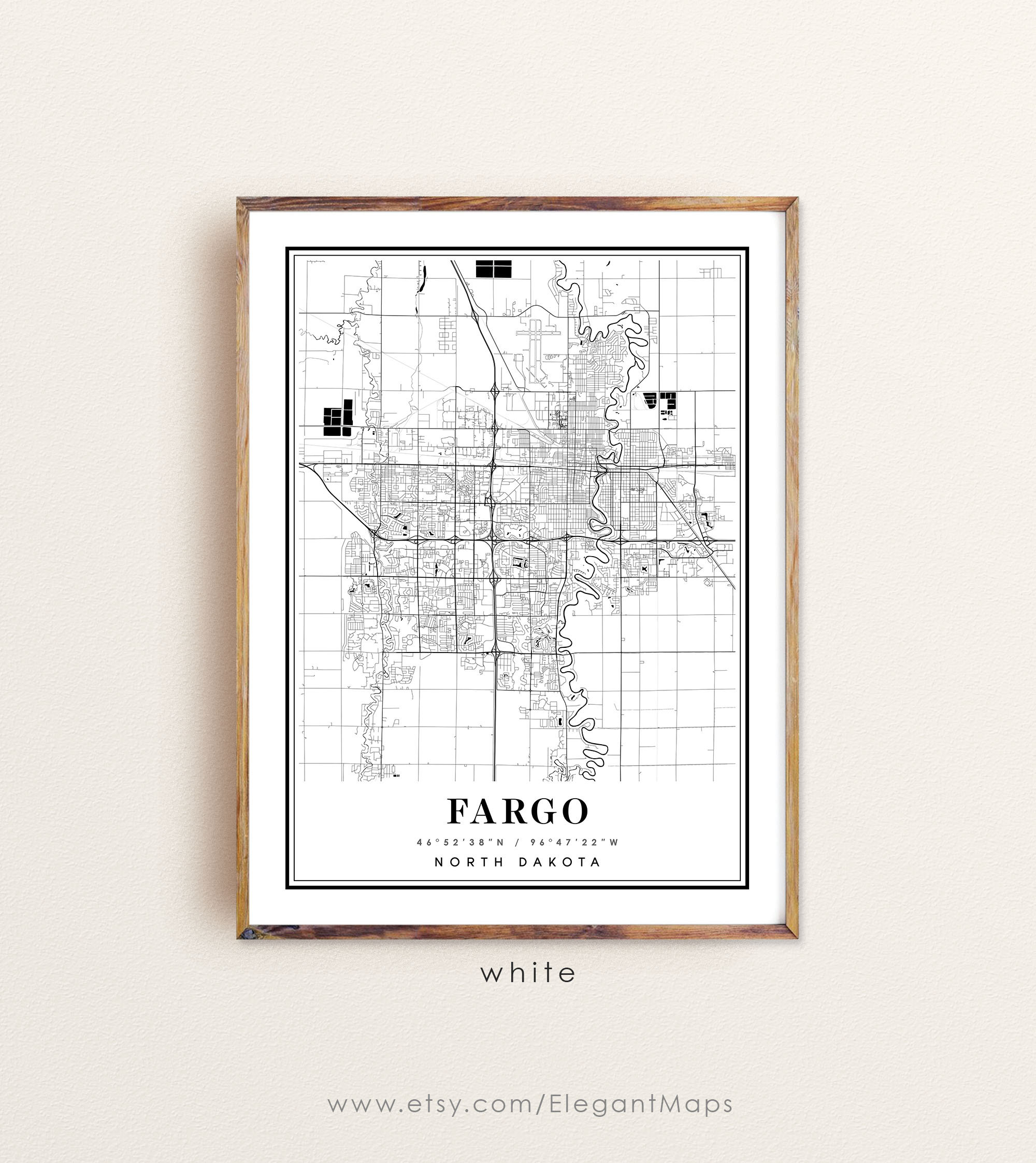 Fargo North Dakota Map Fargo ND Map Fargo City Map Fargo | Etsy