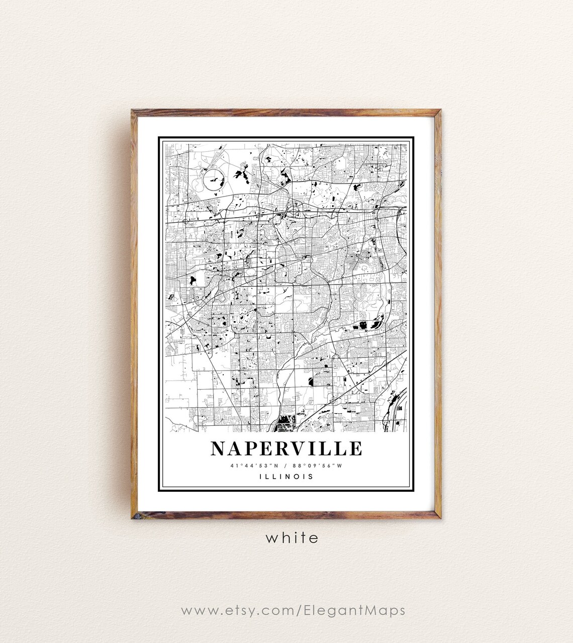 Naperville Illinois Map Naperville IL Map Naperville City - Etsy