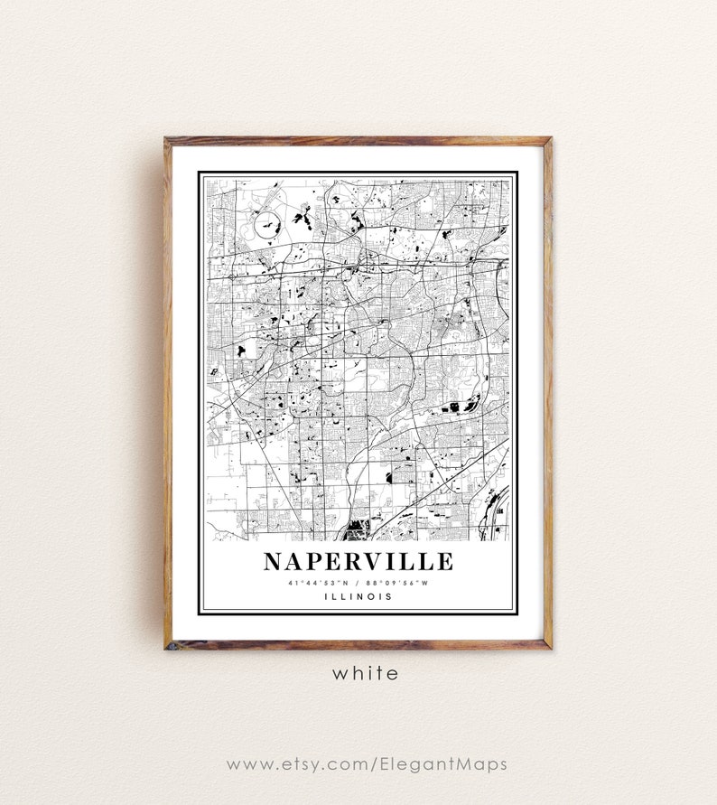 Naperville Illinois Map Naperville IL Map Naperville City - Etsy