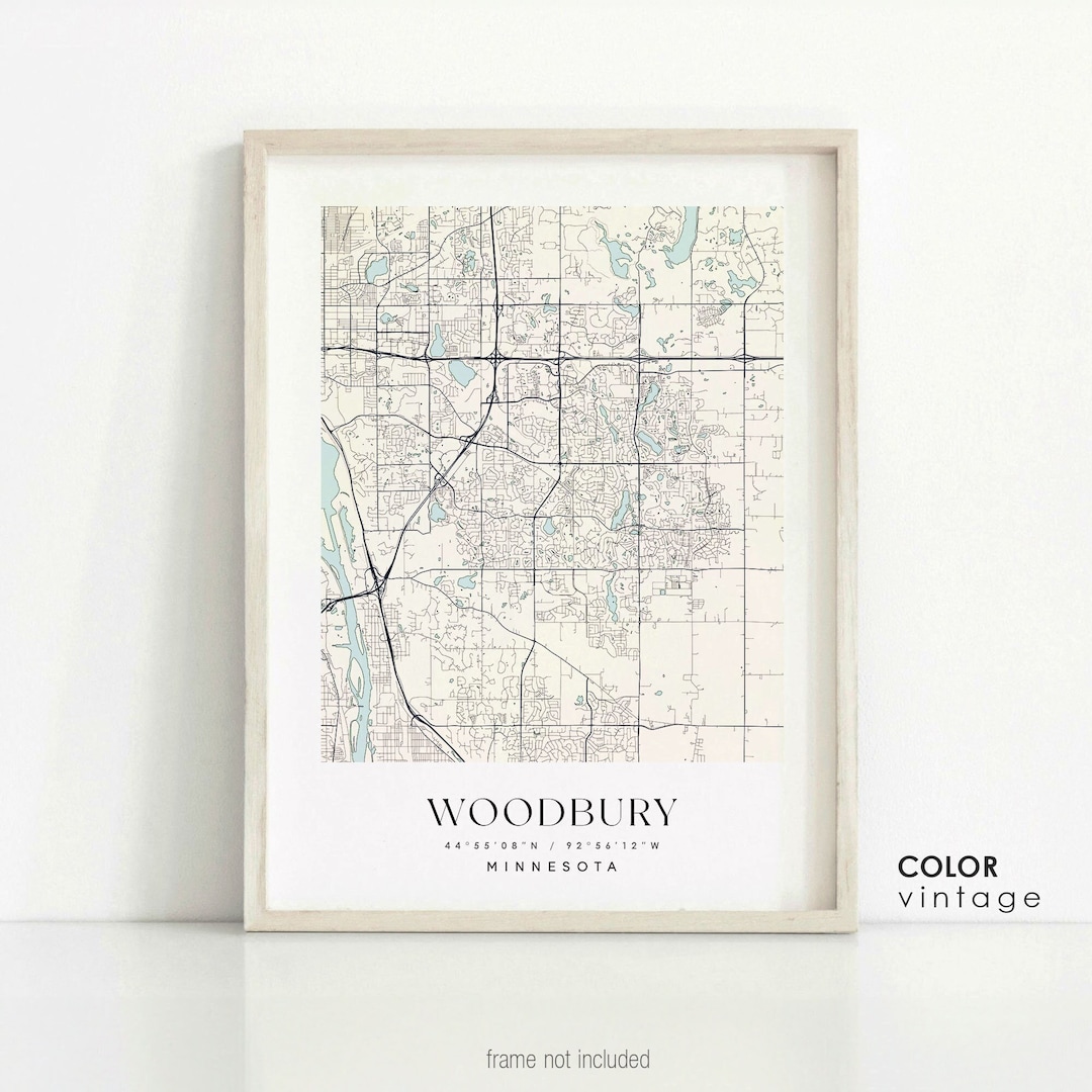 Woodbury Minnesota Map, Woodbury MN Map, Woodbury City Print, Woodbury ...