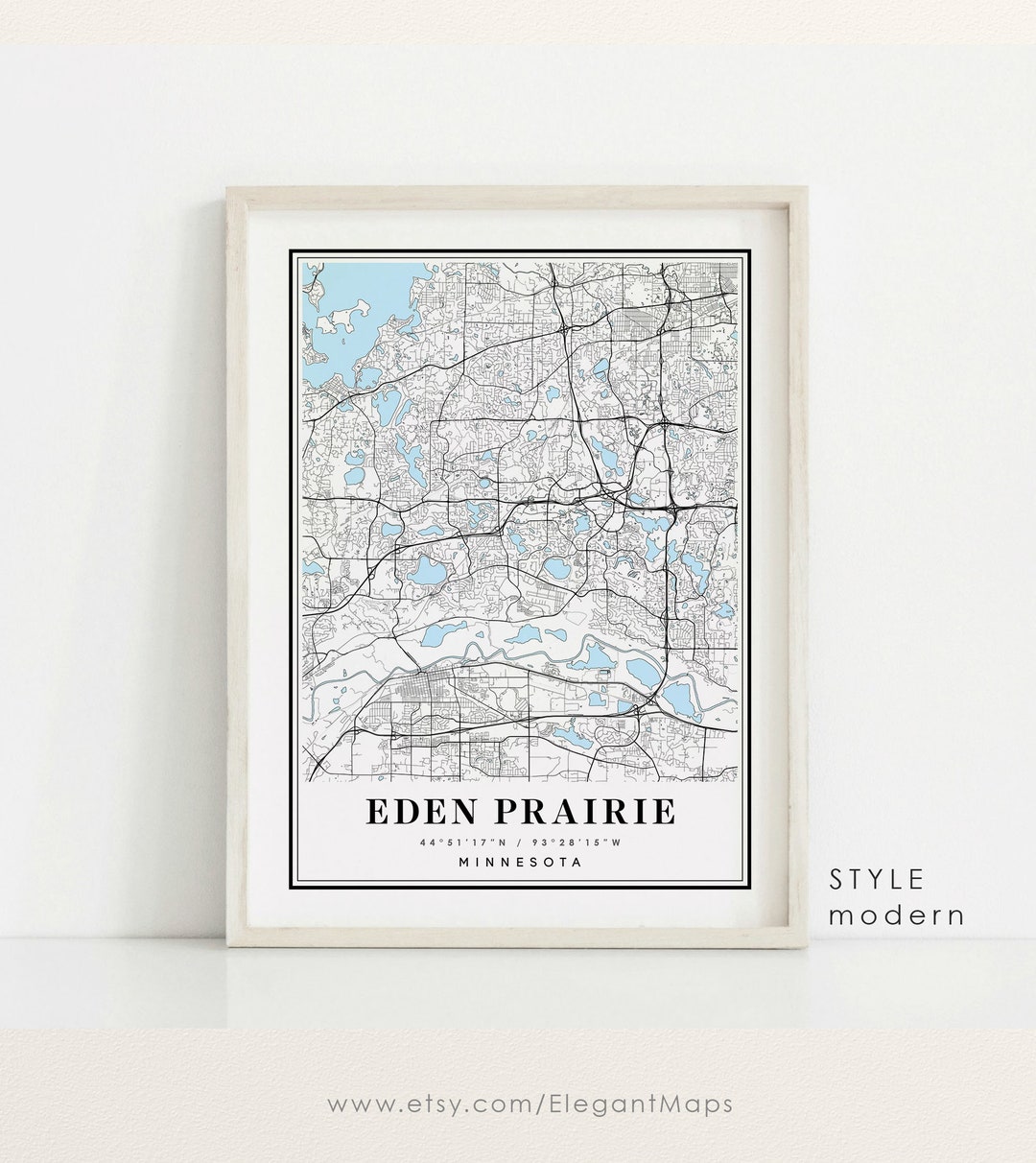 Eden Prairie Minnesota Map Eden Prairie MN Map Eden Prairie - Etsy