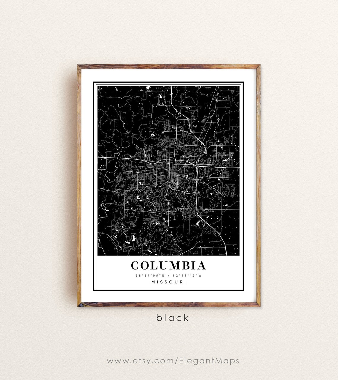 Columbia Missouri Map Columbia MO Map Columbia City Map | Etsy