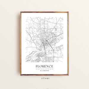 Florence Alabama Map Florence AL Map Florence City Print | Etsy