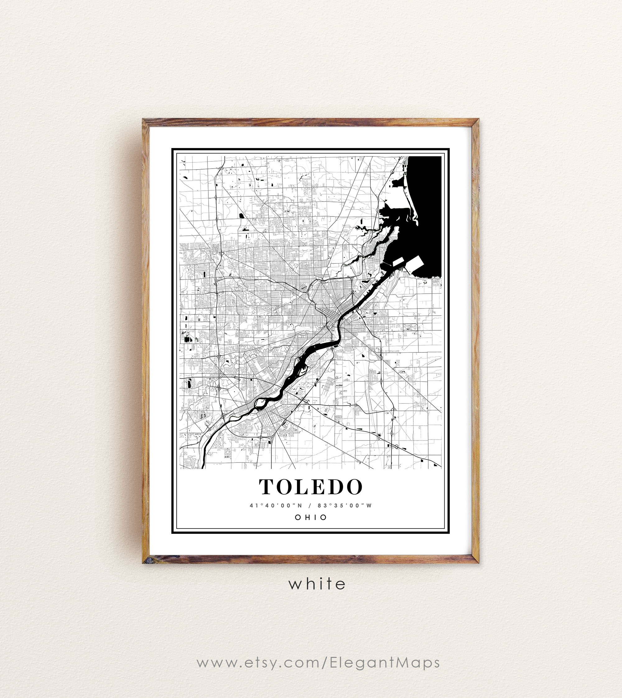 Toledo Ohio Map Toledo OH Map Toledo City Map Toledo Print | Etsy