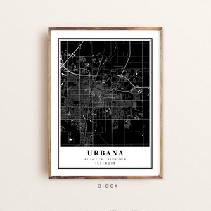 Urbana Illinois Map, Urbana IL Map, Urbana City Map, Urbana Print ...