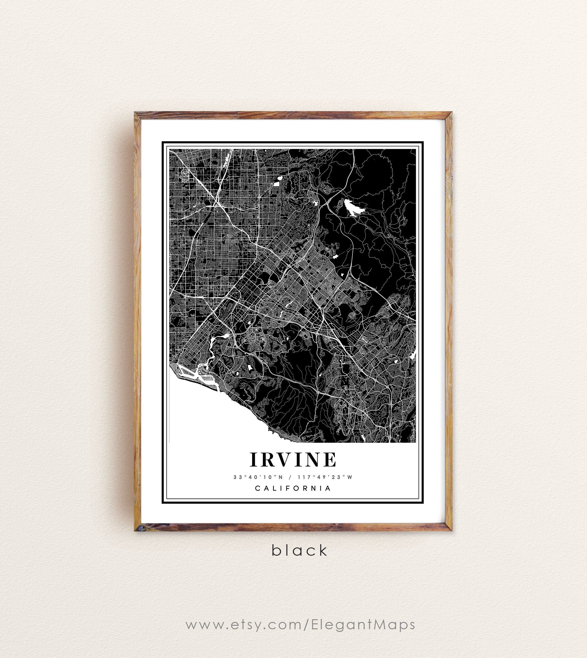 Irvine California Map Irvine CA Map Irvine City Map Irvine - Etsy