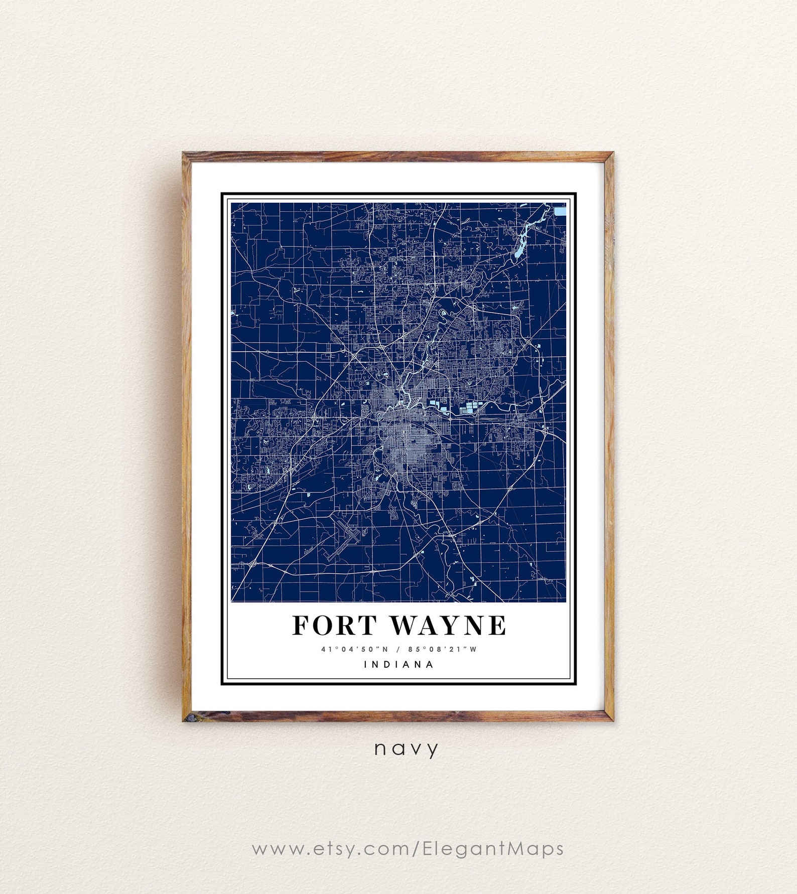 Fort Wayne Indiana Map Fort Wayne IN Map Fort Wayne City | Etsy
