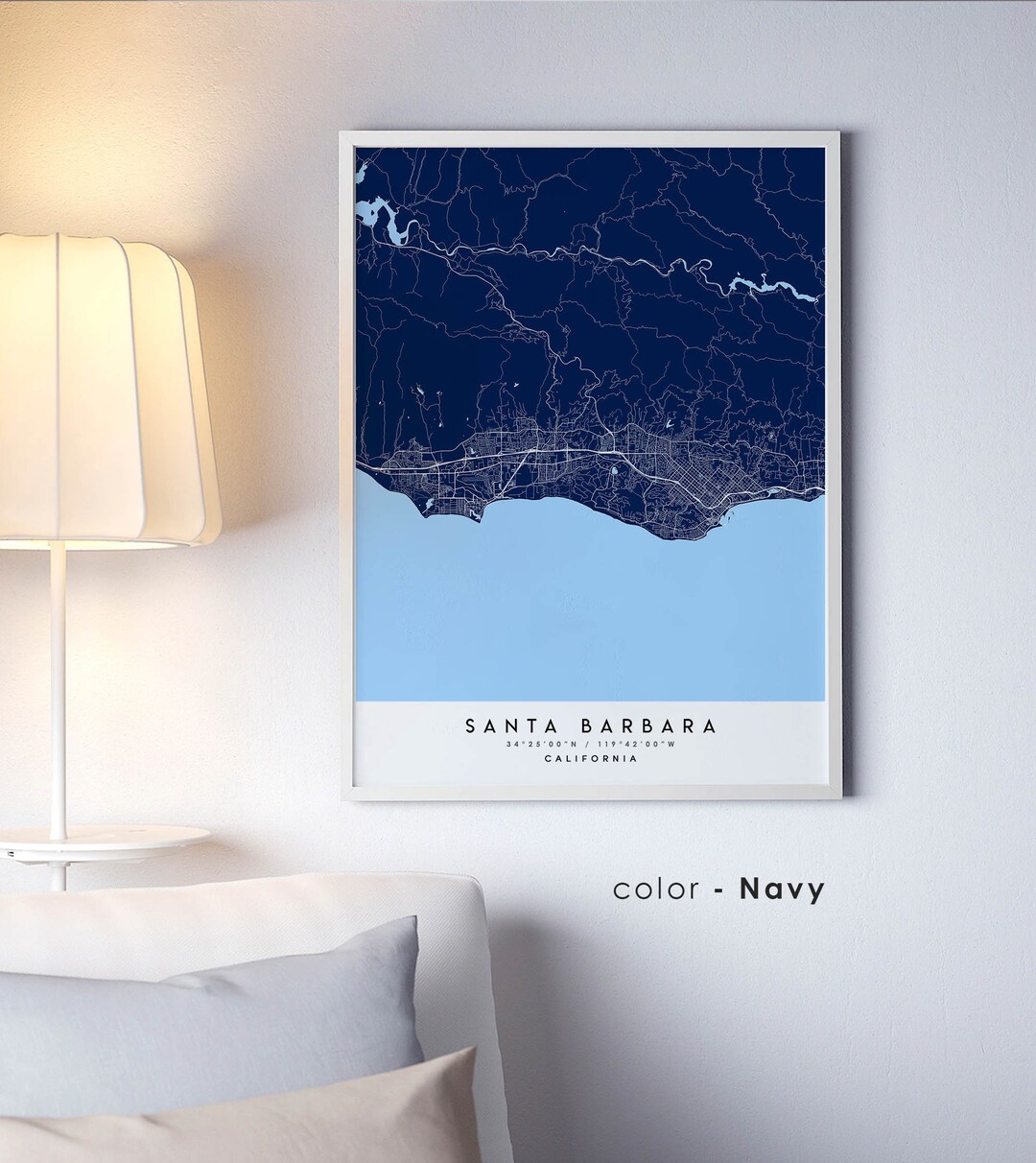 SANTA BARBARA CA City Map Poster, Santa Barbara California Print Art ...