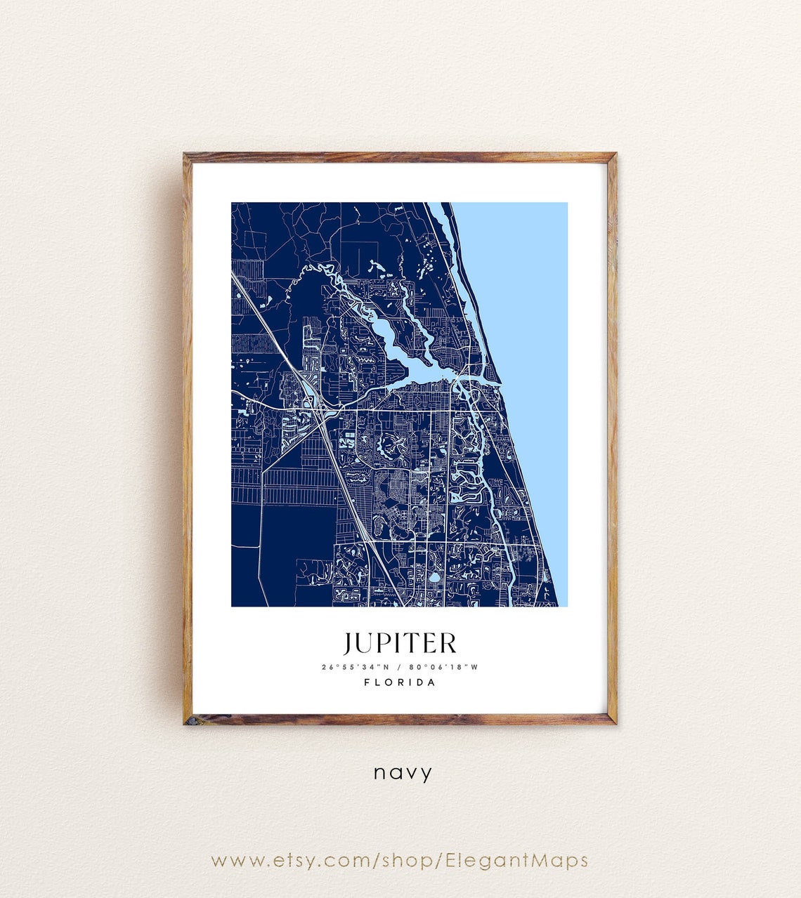 Jupiter Florida Map Jupiter FL Map Jupiter City Print - Etsy